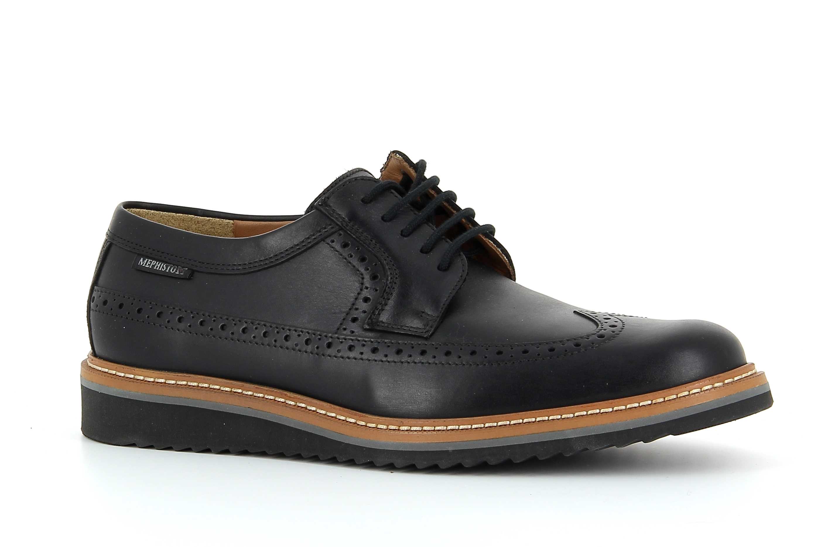 Mephisto-Shop à lacets homme - modèle ENRICO Cuir Noir - Chaussures ...
