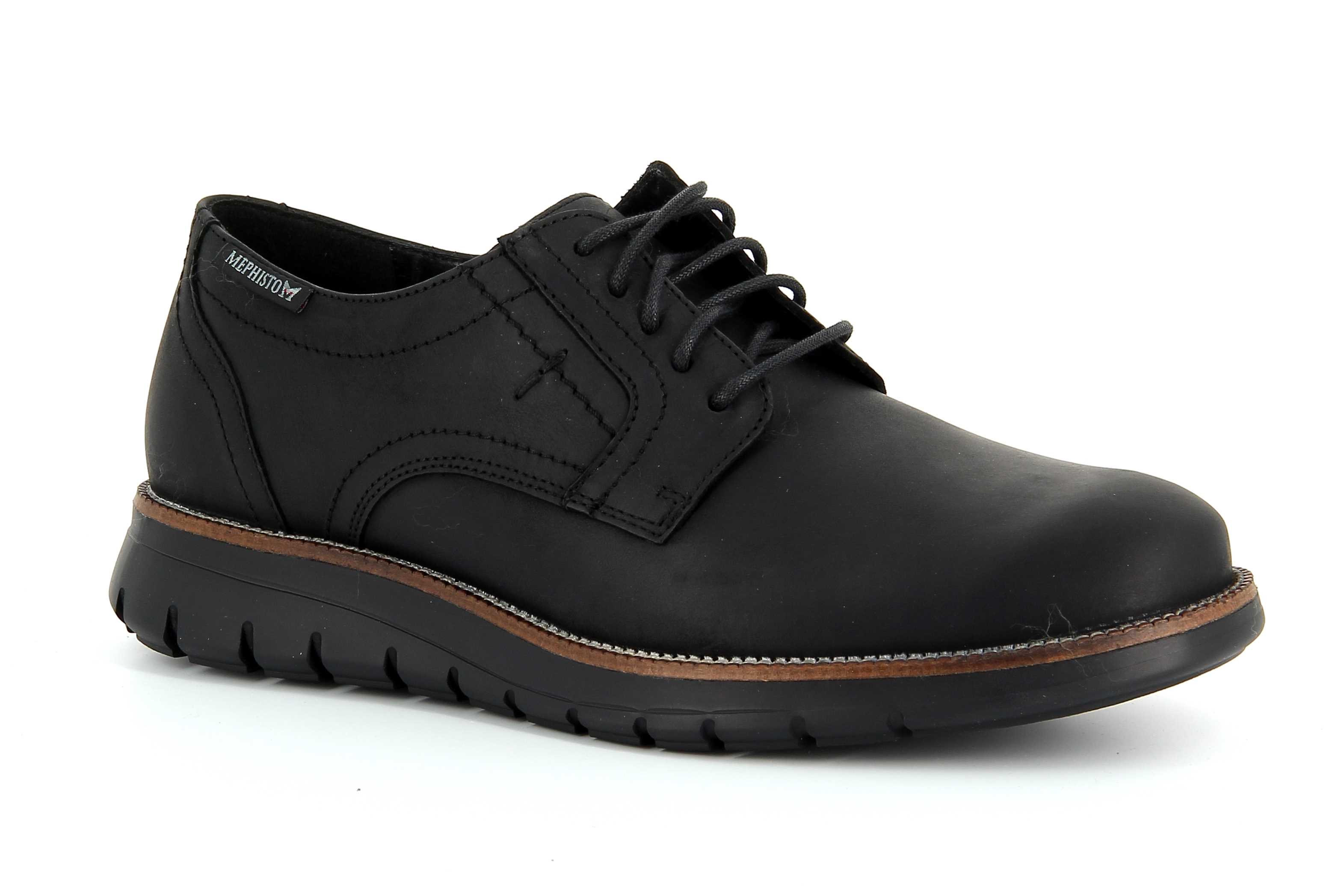 Mephisto-Shop à lacets homme - modèle BRETT Noir - Chaussures confortables