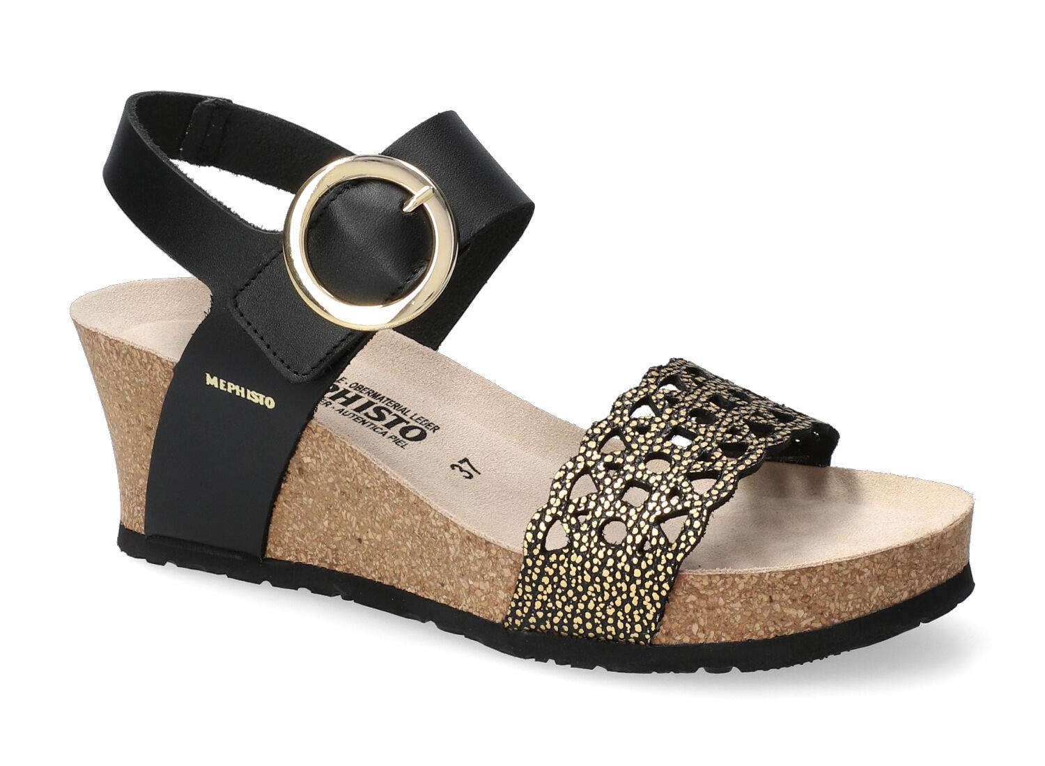 Mephisto-shop Sandales Femme – modèle Lee or - Chaussures confortables