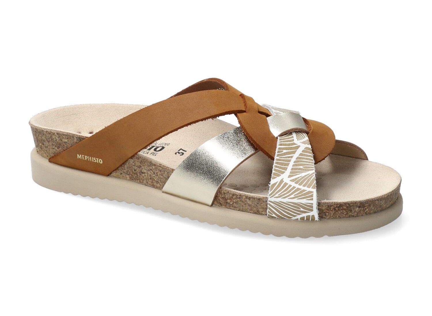 Mephisto-shop Mules Femme – modèle Halix Camel - Chaussures confortables