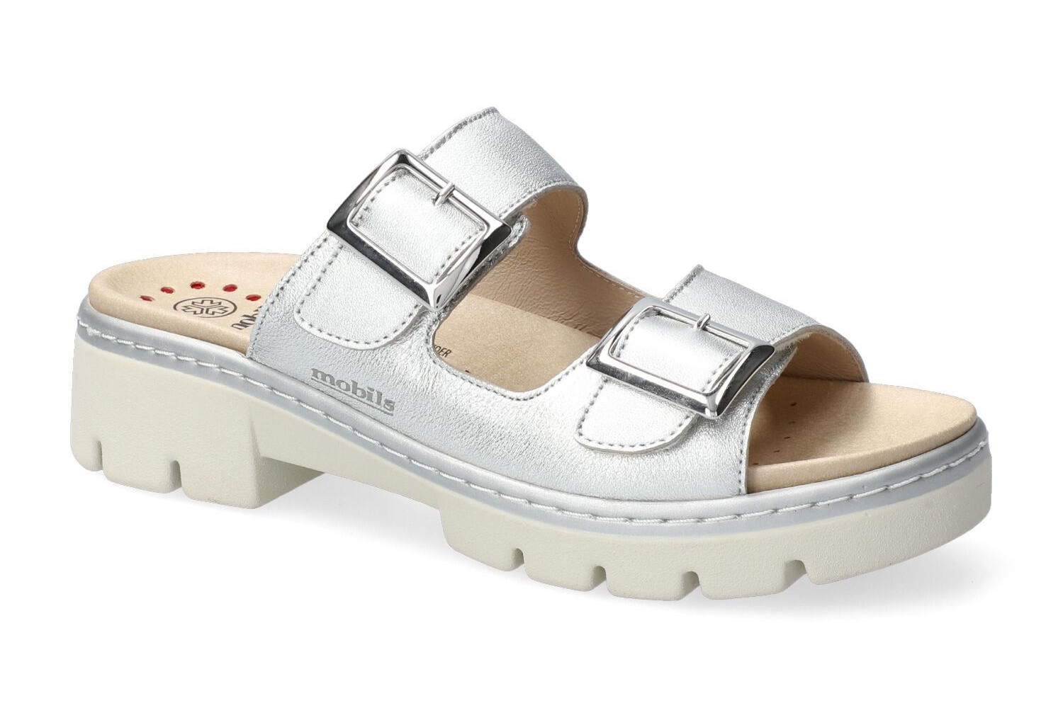 Mobils Ergonomic Mephisto Mules Femme – modèle Alba Argent - Chaussures ...